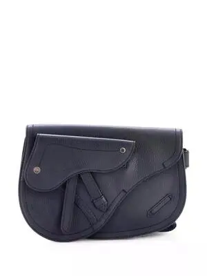 Dior Saddle Messenger Pouch Leather Crossbody Bag - Blue