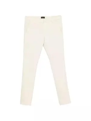 DONDUP Logo-plaque Slim-fit Trousers - Neutrals