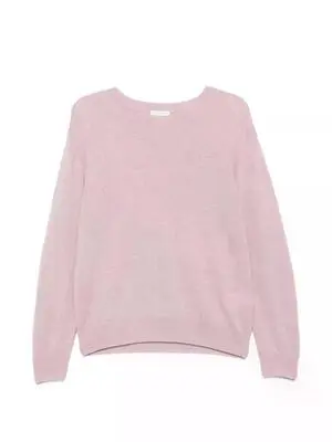 MAISON123 Round Neck Fine Knit Long Sleeve Sweater - Pink