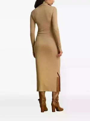 Ralph Lauren Tie-front Turtleneck Midi Dress