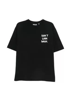 GEORGE. Slogan-print Crew-neck T-shirt - Black