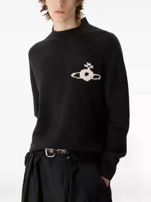 VIVIENNE WESTWOOD Merino Wool Mock Neck Jumper With Orb Motif
