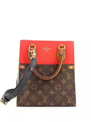 LOUIS VUITTON Fold Tote Monogram Canvas And Leather Pm Satchel - Brown