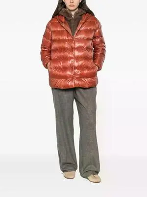 Herno Quilted Hooded Jacket With Glossy Finish