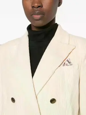 CIRCOLO 1901 Double-breasted Corduroy Jacket - White
