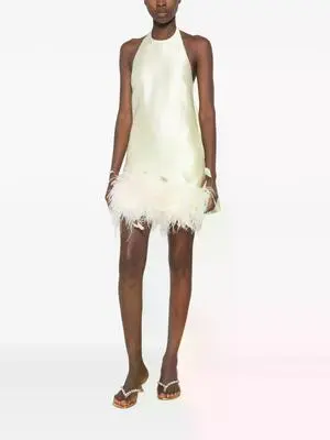 SELF-PORTRAIT Feather-trim Mini Dress