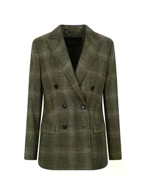 Kiton Double-breasted Check Blazer