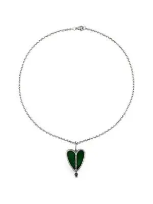 POISONED HEARTS Stained-glass Heart Pendant Necklace - Silver