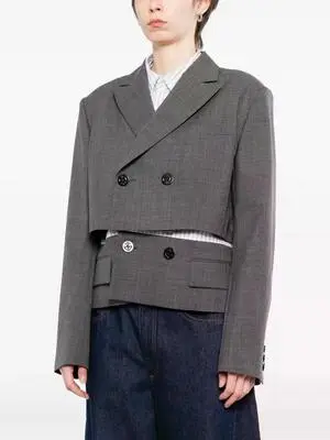 Sacai Double-breasted Layered Blazer
