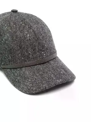 Brunello Cucinelli Monili Embellished Tweed Baseball Cap