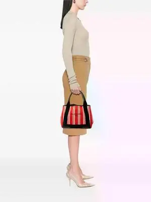 Balenciaga Canvas Striped Tote Bag