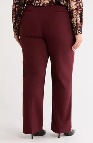 Anne Klein Pull-on Straight Leg Trousers - Barolo