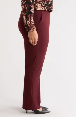 Anne Klein Pull-on Straight Leg Trousers - Barolo