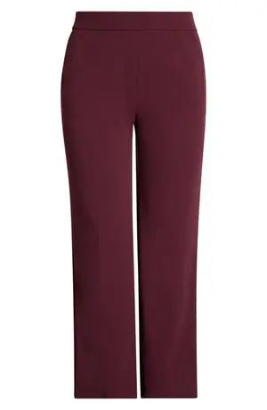 Anne Klein Pull-on Straight Leg Trousers - Barolo