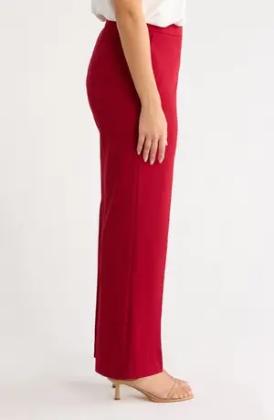 Anne Klein Pull-on Straight Leg Trousers - Titian Red