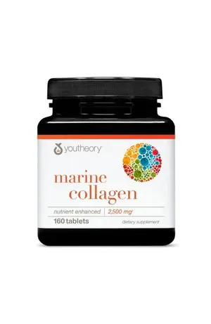 YOUTHEORY Marine Collagen Hydrolyzed Fish-sourced Skin Support Supplement 160 Tablets - None