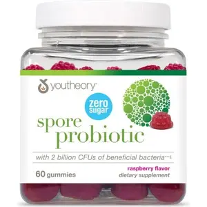 YOUTHEORY Spore Probiotic Vegan Gut Digestive Support Gummies 60 Gummies - None