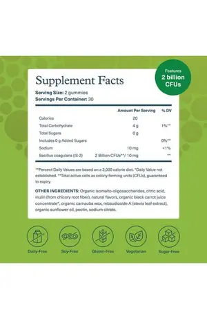 YOUTHEORY Spore Probiotic Vegan Gut Digestive Support Gummies 60 Gummies