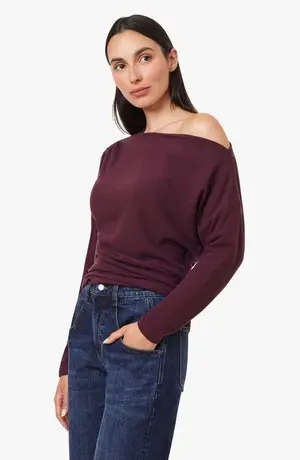 Habitual Colby Off-the-shoulder Knit Top - Winetasting