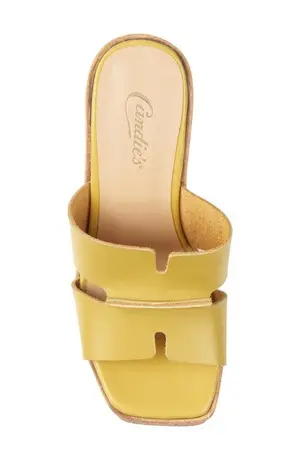 CANDIE'S Marabelle Platform Wedge Slide Sandal - Ginger Leather