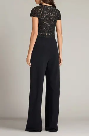 Tadashi Shoji Lace Top Wide Leg Jumpsuit