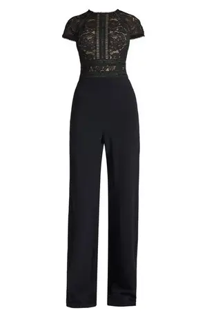 Tadashi Shoji Lace Top Wide Leg Jumpsuit