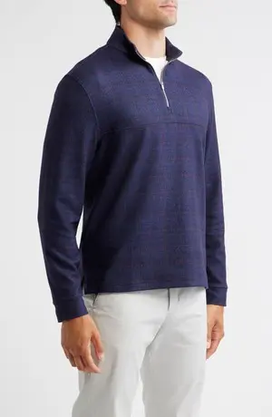 Johnnie-o Mikey Plaid Quarter-zip Pullover