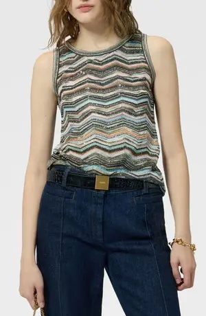 Missoni Sequin Metallic Jacquard Sleeveless Sweater
