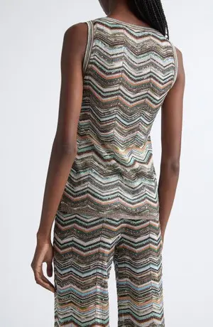 Missoni Sequin Metallic Jacquard Sleeveless Sweater