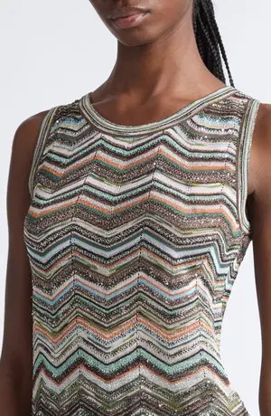 Missoni Sequin Metallic Jacquard Sleeveless Sweater