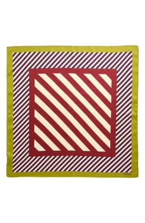 Echo Striped Silk Bandana - Mulled Wine