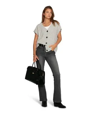 BELLE & BLOOM Rosette Oversized Knitted Vest - Grey