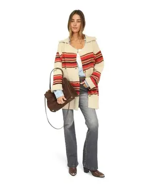 BELLE & BLOOM Oversized Striped Knitted Cardigan Coat