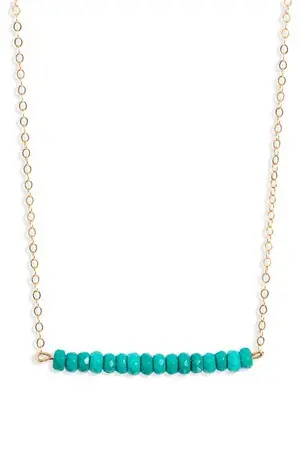 HOUSE OF OLIA Strength Bar Necklace - Turquoise
