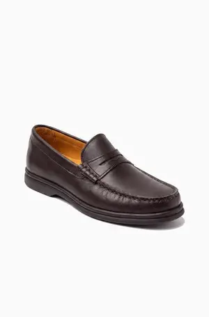 MENINA STEP Nora Loafer, Premium Top Leather, Handcrafted In Spain - Chocolate
