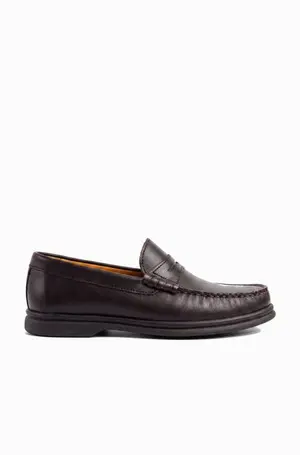 MENINA STEP Nora Loafer, Premium Top Leather, Handcrafted In Spain - Chocolate
