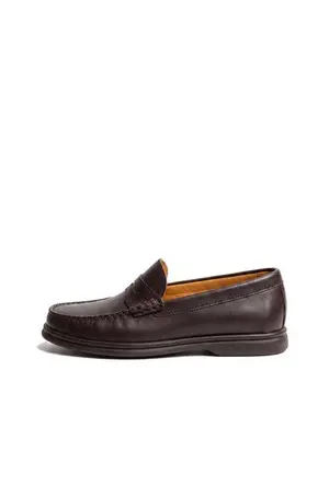 MENINA STEP Nora Loafer, Premium Top Leather, Handcrafted In Spain - Chocolate