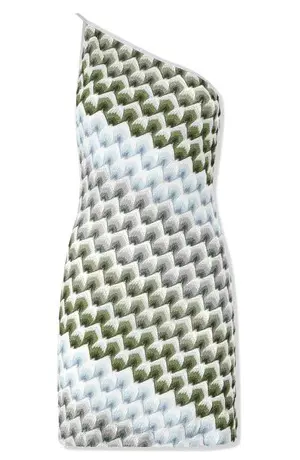 Missoni Metallic Jacquard One-shoulder Minidress