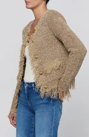 L'Agence Mireille Fringe Trim Cardigan