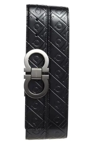 FERRAGAMO Gancini Debossed Belt
