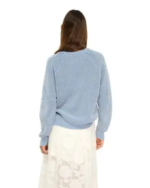 BELLE & BLOOM Hudson Street Cable Knit Sweater - Dark Blue
