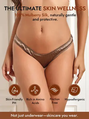 SILKSILKY Pure Silk 3-pack Silk Briefs Panties - Khaki