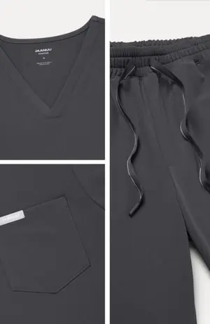 JAANUU Ultralast Essential Performance 5-pocket Scrub Set - Pewter