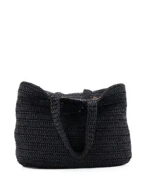 Saint Laurent Rive Gauche Supple Raffia Tote Bag - Black