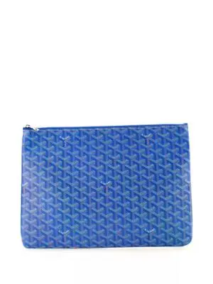 Goyard Senat Zip Coated Canvas Gm Pouch - Blue