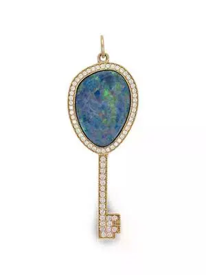 Jacquie Aiche Opal And Diamond Key Necklace