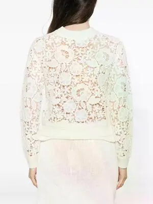 ERMANNO FIRENZE Wool Floral-lace High Neck Sweater