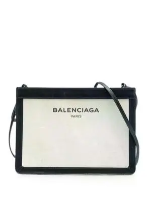 Balenciaga 2017 Canvas Navy Pochette Crossbody Bag