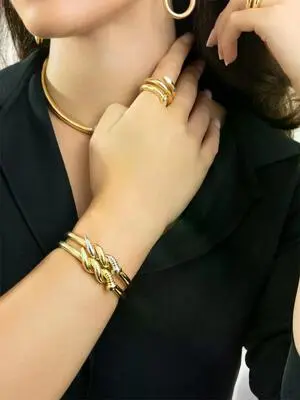 David Webb Twisted Nail Cuff Bracelet In 18k Yellow - Gold