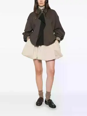 Loewe Logo Embroidered Zip-up Jacket - Brown